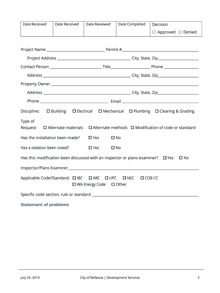 Fillable Online Alternate Materials, Methods or Modification Request ...