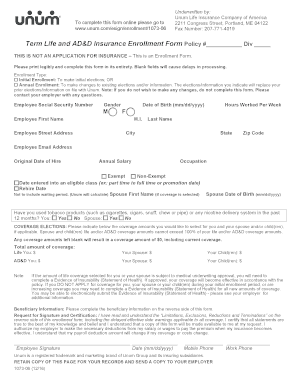 Fillable Online reason kzoo SHORT TERM DISABILITY CLAIM FORM - UNUM ...