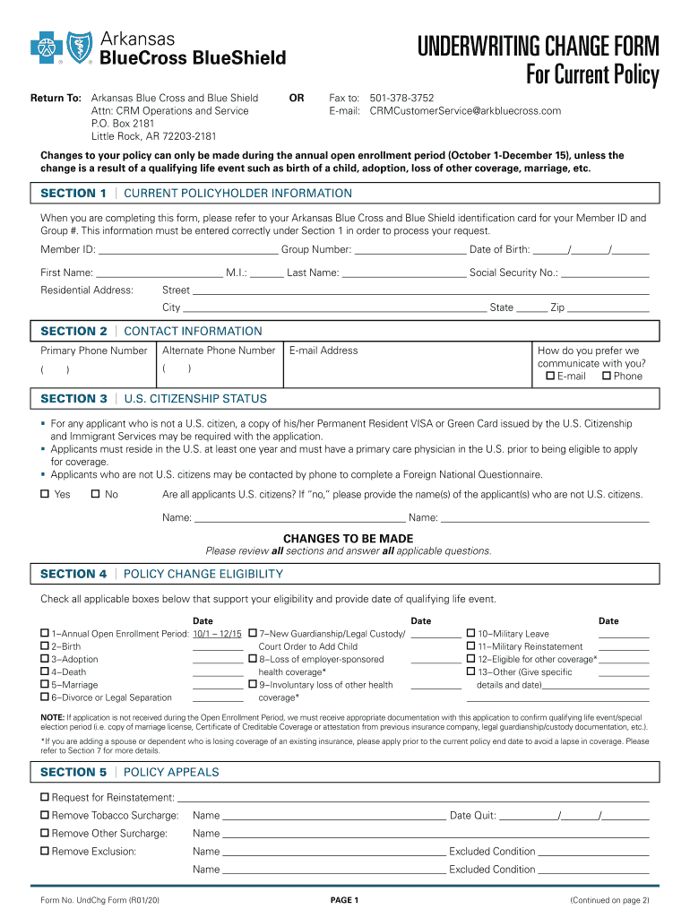 Fillable Online Individual and Family Health Insurance Underwriting ...