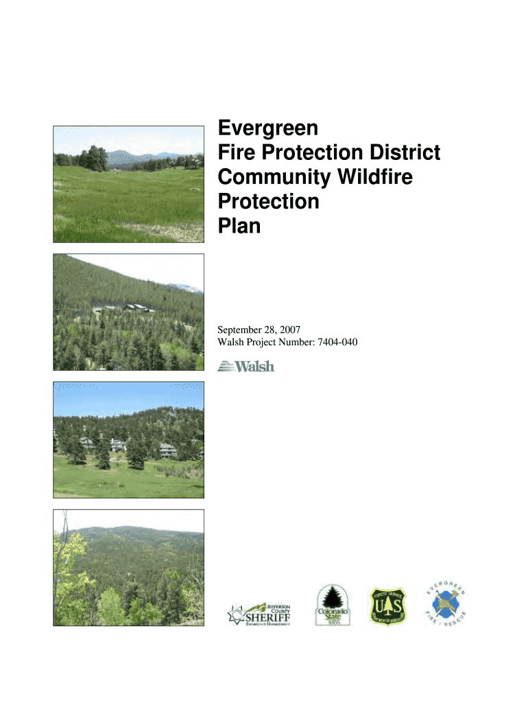 Fillable Online Evergreen Fire Community Wildfire Protection Plan ...