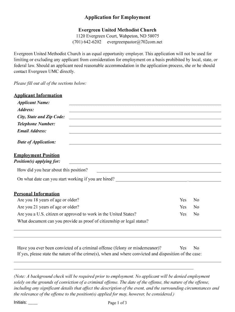 Fillable Online Evergreen UMC Application Fax Email Print - pdfFiller