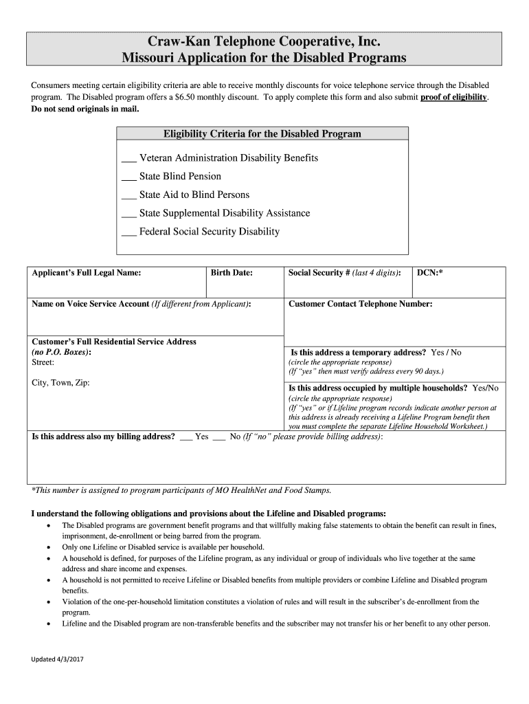 Fillable Online Fillable Online Download Kansas Lifeline Forms - Craw ...