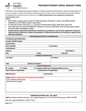 Fillable Online Claims Payment and Appeals ProcessProminence Health Plan Fax Email Print - pdfFiller