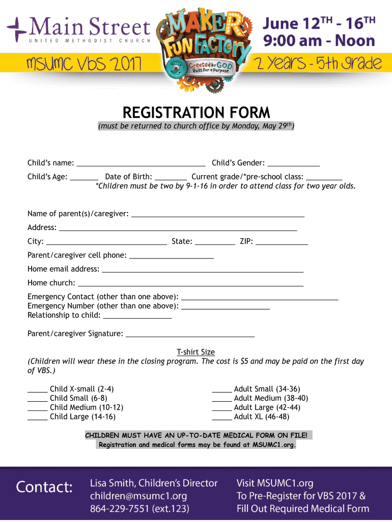 Fillable Online VBS Registration Form- FINAL VERSION Fax Email Print ...