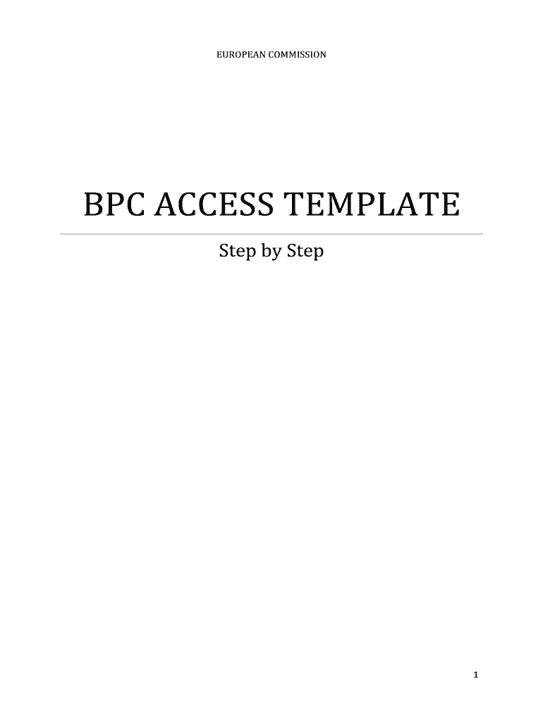 Fillable Online BPC ACCESS TEMPLATE Fax Email Print - pdfFiller