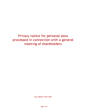 Fillable Online Privacy notice for personal data processed in ...