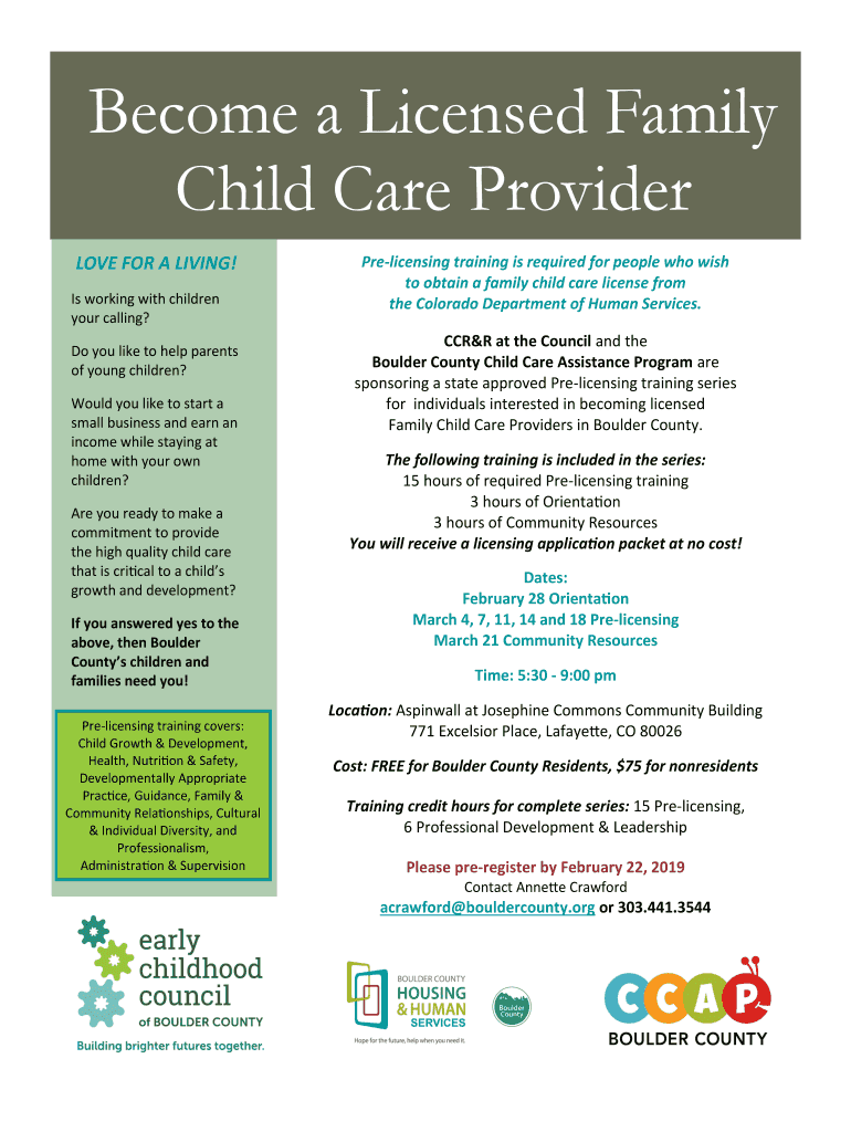 Fillable Online How to Become a Licensed Family Child Care Provider ...
