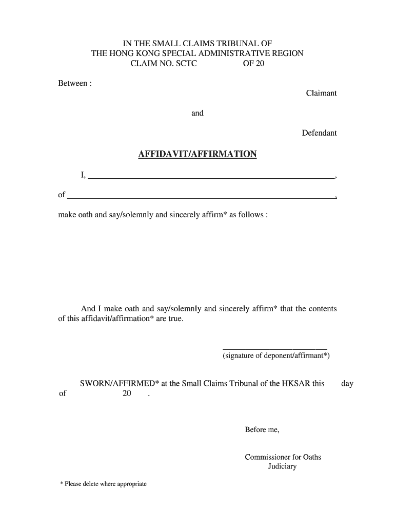 Fillable Online Affidavit/Affirmation form Fax Email Print - pdfFiller
