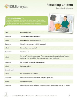 Fillable Online Drills, Dialogues, and Role Plays - The University of ...