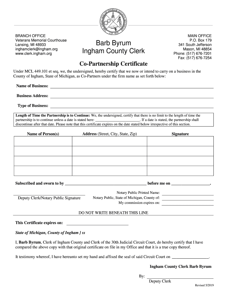 Fillable Online Clerk's Office - Ingham County Circuit Court Fax Email ...