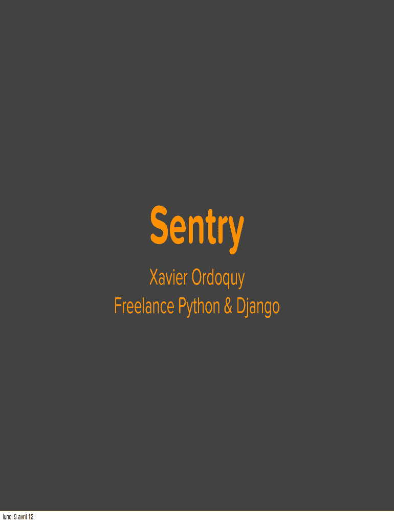 Fillable Online Sentry Application Monitoring And Error Tracking