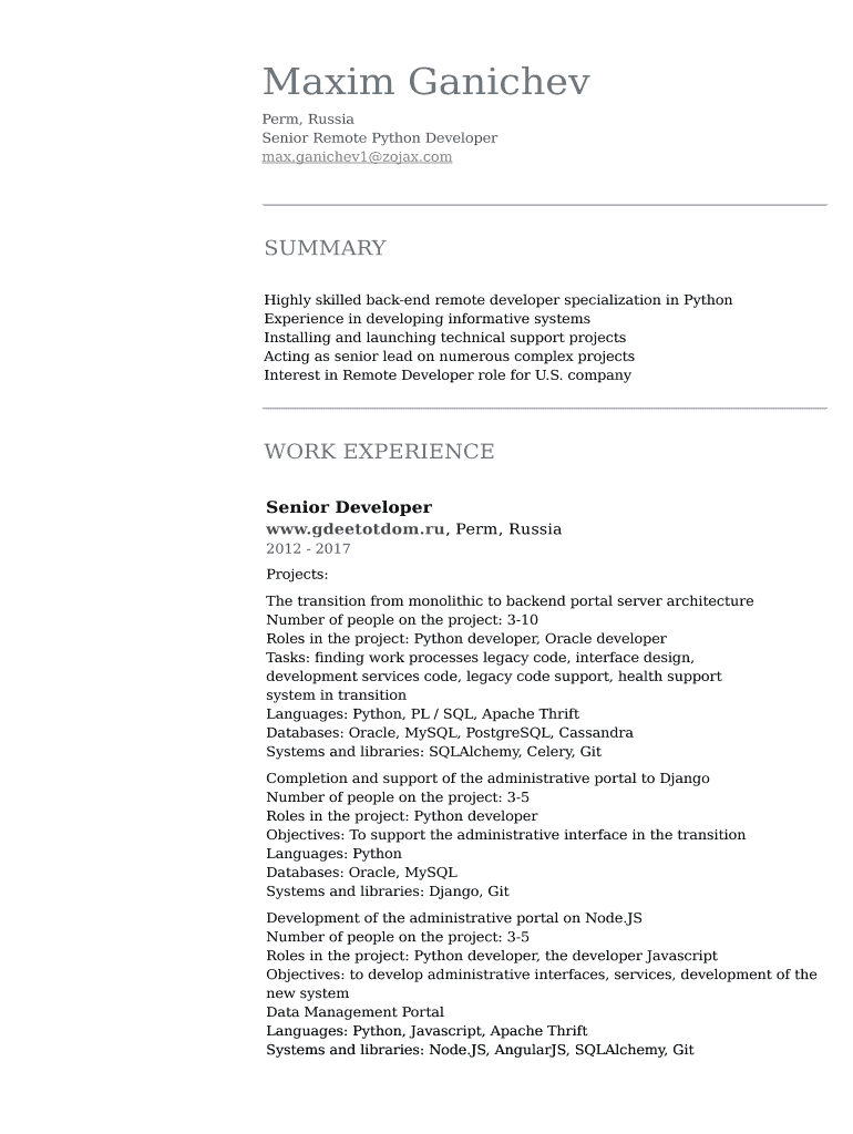 Fillable Online Remote Developers hiring Python Developer (100% Remote ...