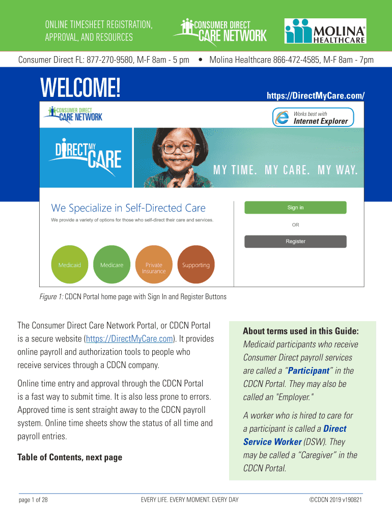 Consumer Direct Online Timesheet Entry Portal - Fill Online, Printable ...