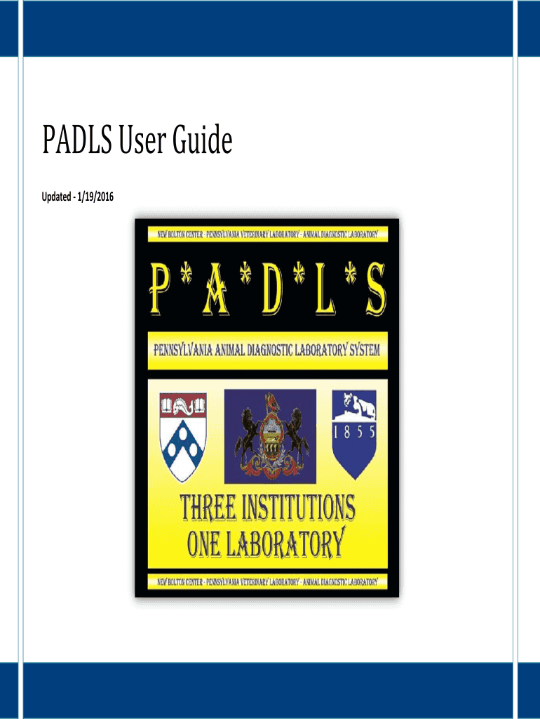 Fillable Online PADLS User Guide Fax Email Print - pdfFiller