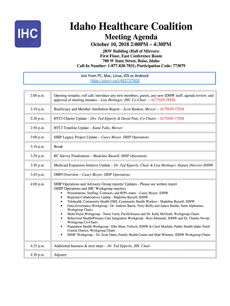 Fillable Online ship idaho Idaho Healthcare Coalition - SHIP - Idaho ...
