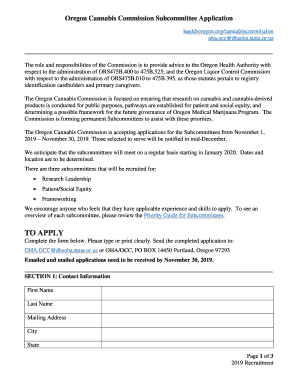 Fillable Online OCC Subcommittee Application Form Fax Email Print ...