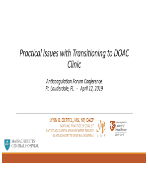 Fillable Online Practical Issues with Transitioning to DOAC Clinic ...