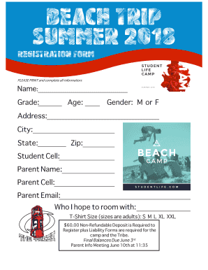 Fillable Online Summer Camp Registration Form - PDF Fax Email Print ...