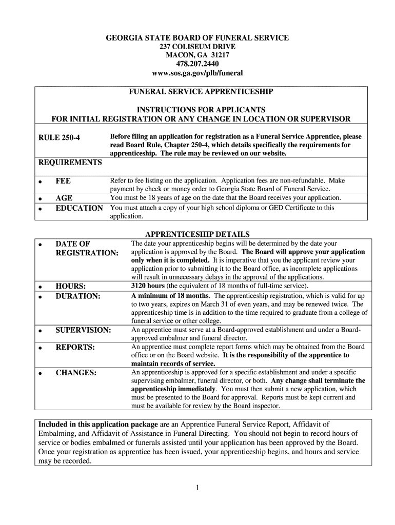 Fillable Online sos georgia PROFESSIONAL LICENSING BOARDS DIVISION ...