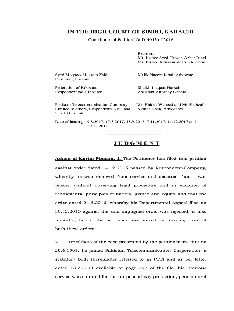 Fillable Online justice hasan azhar rizvi Fax Email Print - pdfFiller