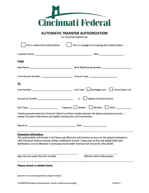 Fillable Online ACH Payment Authorization Form - Texas Plains Federal ...