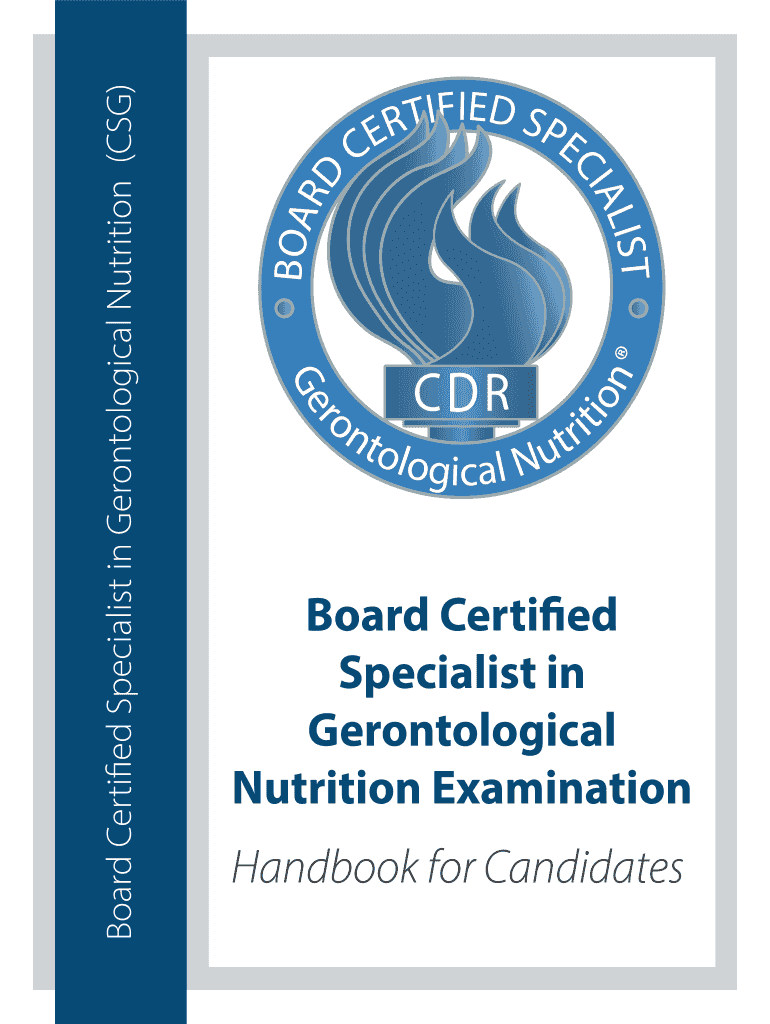 Fillable Online admin cdrnet Becoming Board Certified - CSG Credential ...