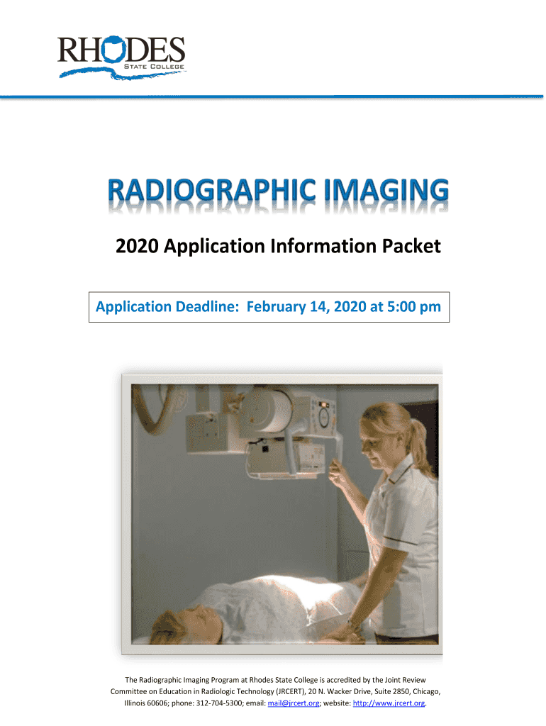 Fillable Online Radiographic Imaging (Radiography)Rhodes State College ...