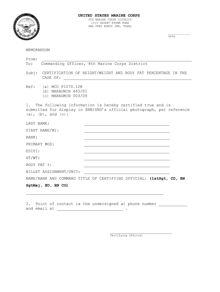 Fillable Online 8th marine corps recruiting district Fax Email Print ...