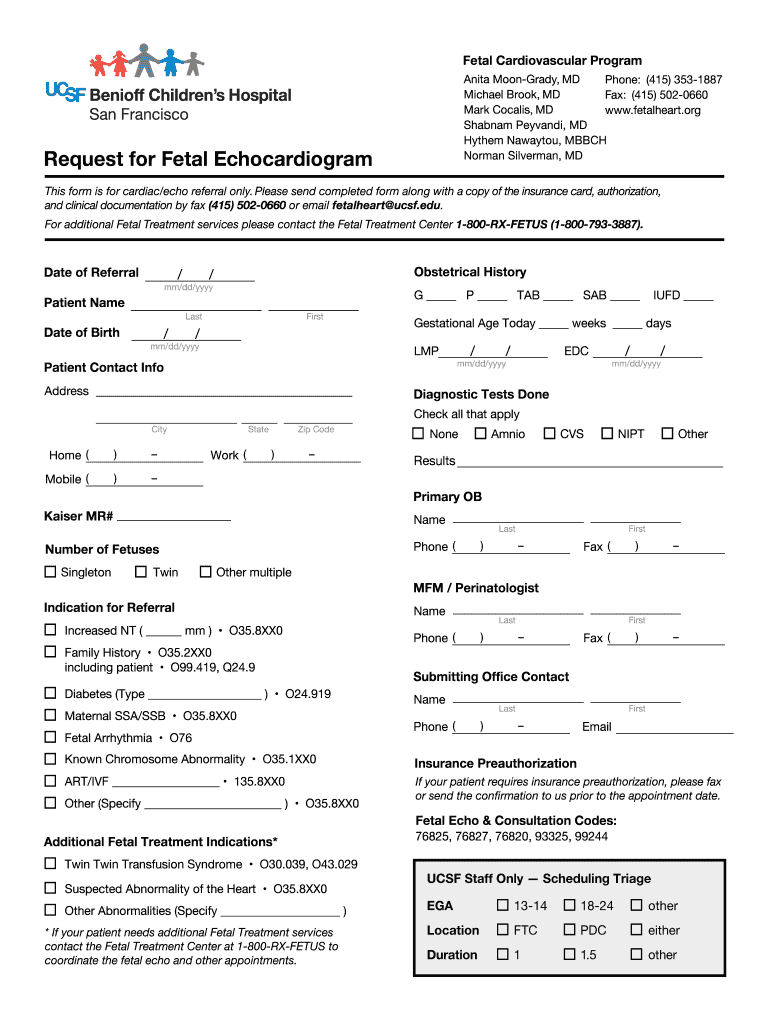 Fillable Online fetus ucsf fetal-echo-request-May-2017. Fetal ...