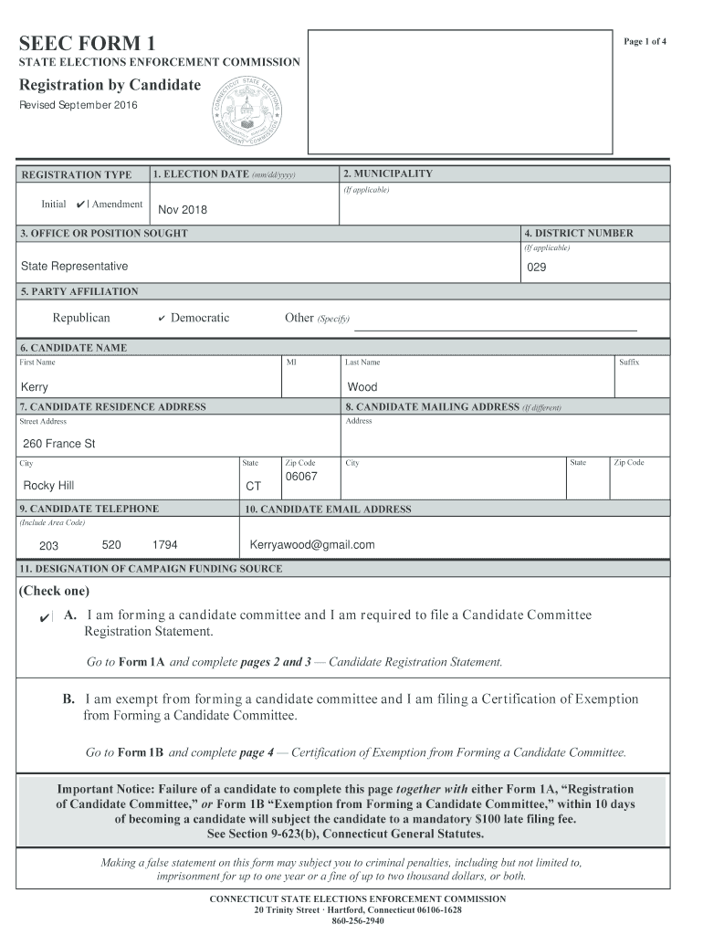 Fillable Online seec ct SEEC FORM 8 - CT.gov Fax Email Print - pdfFiller