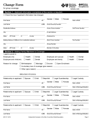 Fillable Online Employee Change Application - Florida Blue Fax Email ...