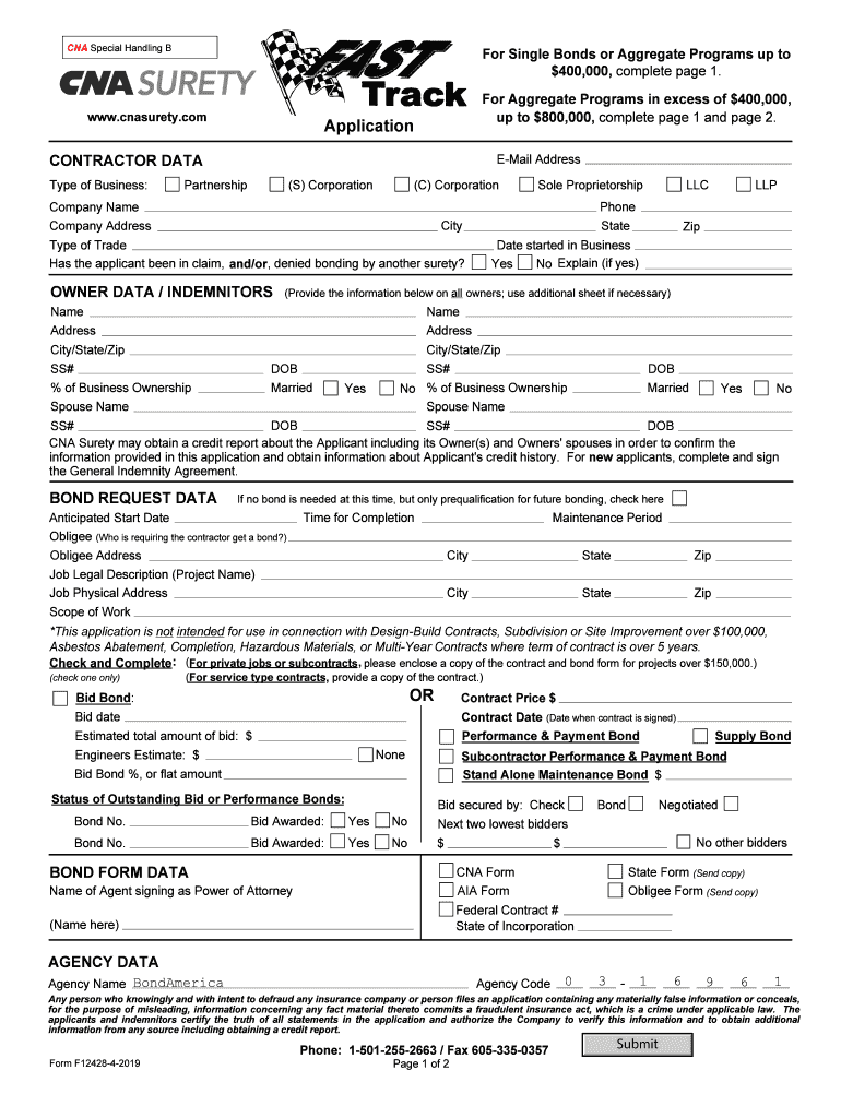 Fillable Online Instructions To Apply for FAST-Track (contract) - CNA ...