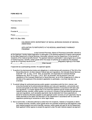 Fillable Online FORM MED-11E Fax Email Print - pdfFiller