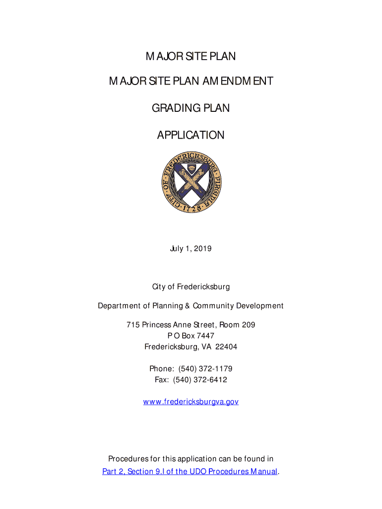 Fillable Online major site plan major site plan amendment grading plan application Fax Email ...
