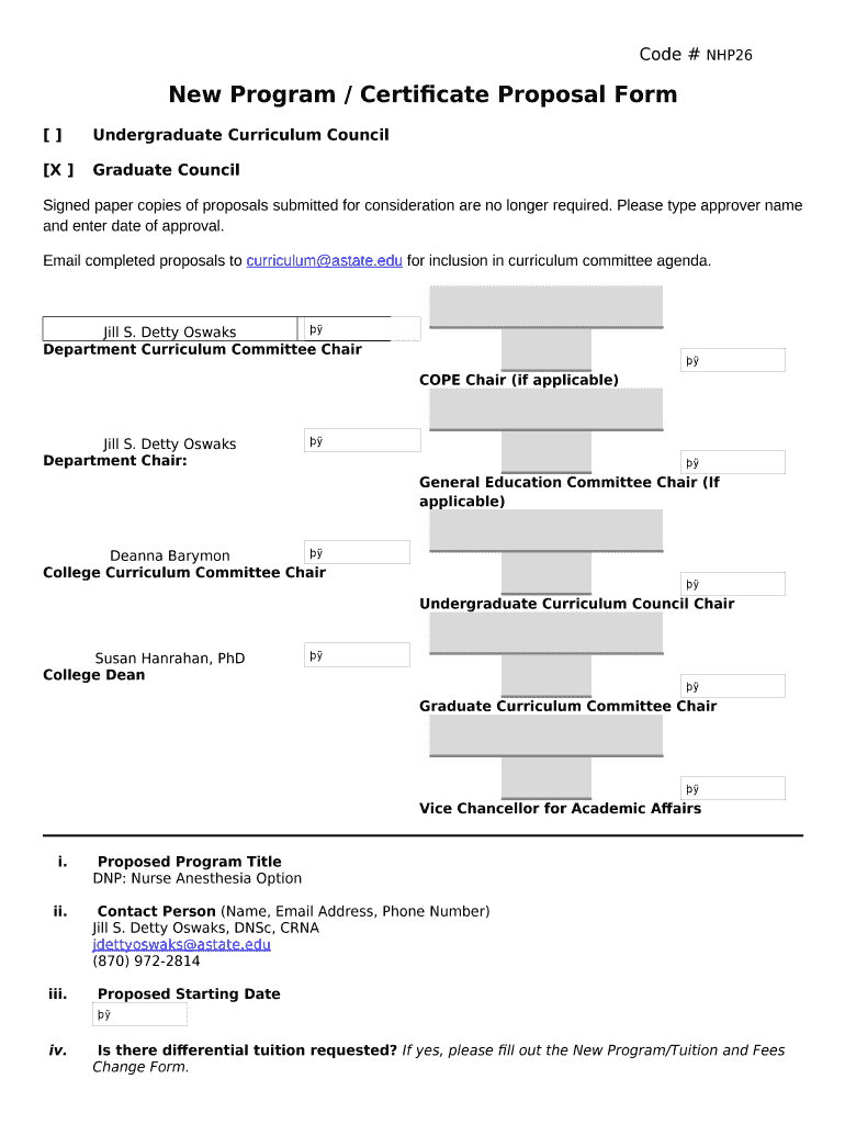 TEMPLATE FOR PROPOSALS FOR NEW CERTIFICATE PROGRAMS Doc Template ...