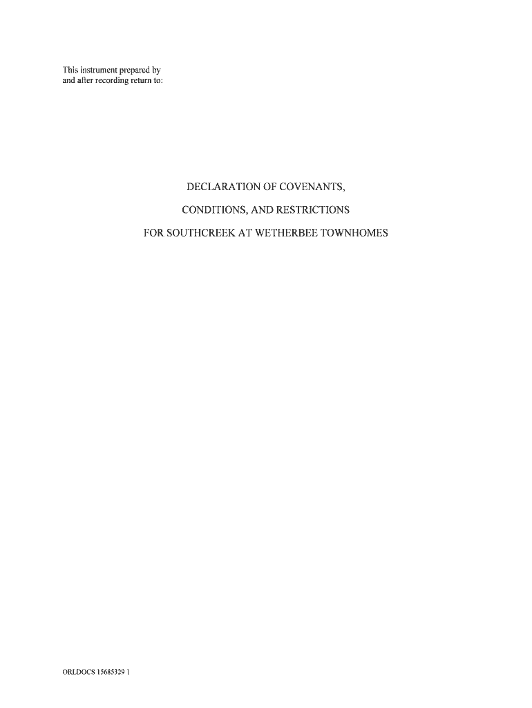 Fillable Online Declaration of Protective Covenants, Etc., recorded at Deed ... Fax Email Print ...