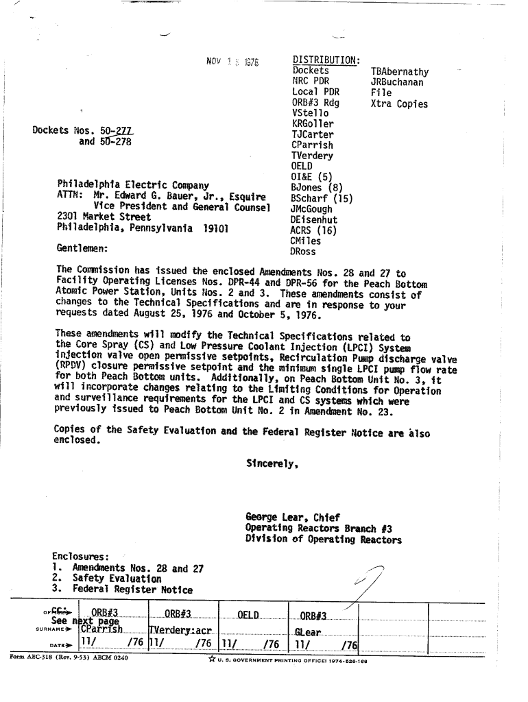 Fillable Online Peach Bottom Units 2 And 3, License Amendments 28 And ...