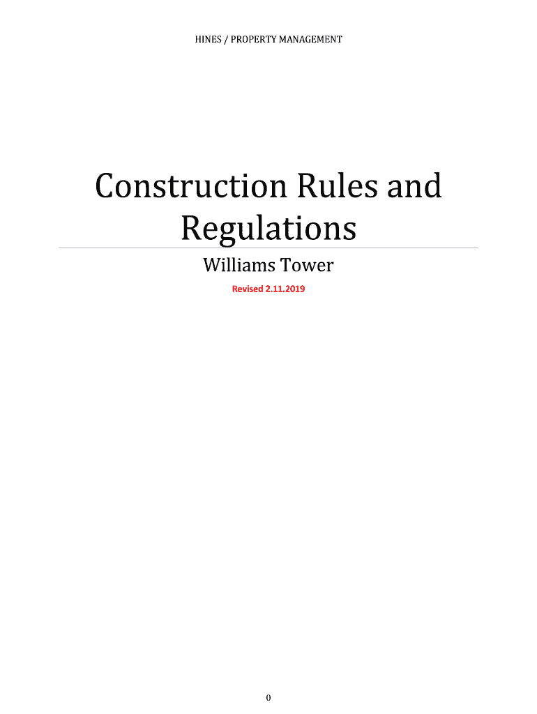 Fillable Online Construction Rules and Regulations. Williams Tower Fax ...
