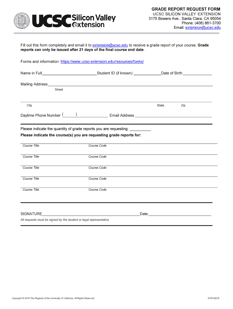 Fillable Online GRADE REPORT REQUEST FORM Fax Email Print - pdfFiller