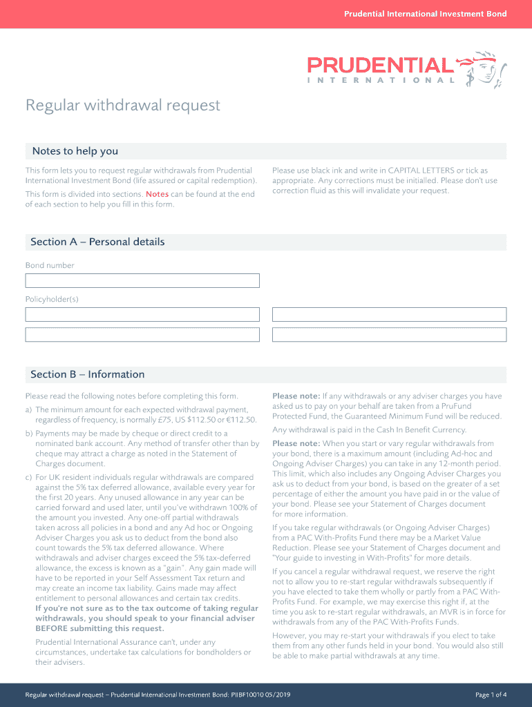 Fillable Online Partial or full cash-in form - prudential-international ...