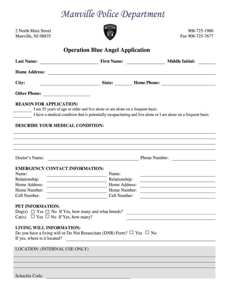 Fillable Online Manville Police Department Fax Email Print - pdfFiller