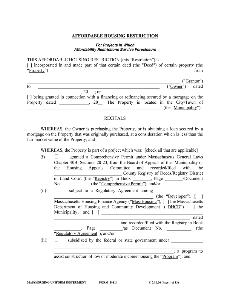 Fillable Online Deed-restricted homeownership - Local Housing Solutions ...