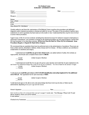 Fillable Online HOSPITALIZATION AND SURGICAL RELEASE FORM Fax Email ...
