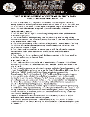 Fillable Online DRUG TESTING CONSENT & WAIVER OF LIABILITY FORM Fax ...