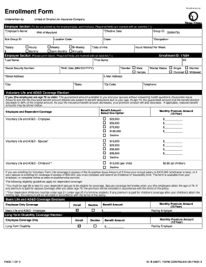 Fillable Online Life Insurance Enrollment Form - Omaha Life Insurance ...