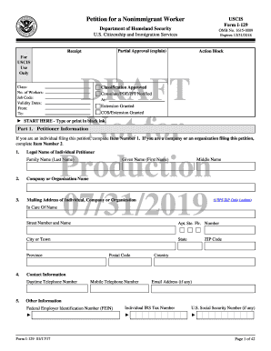 Fillable Online Fill - Free fillable I-129 Petition for Nonimmigrant ...