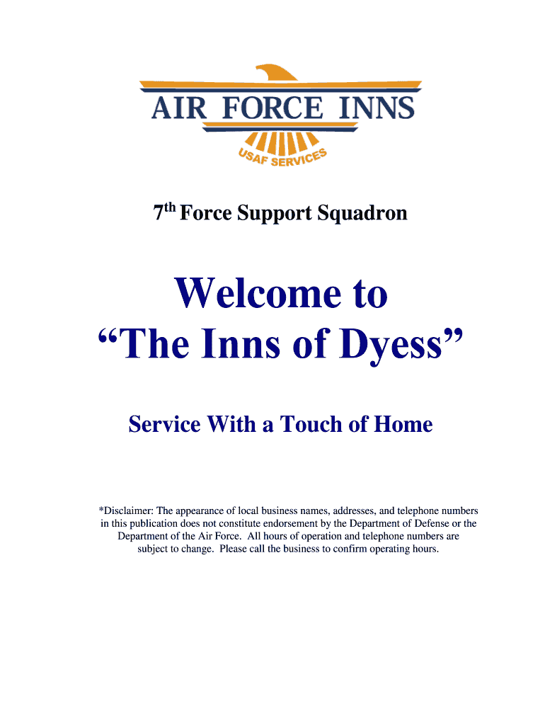 Fillable Online The Inns of Dyess Fax Email Print - pdfFiller