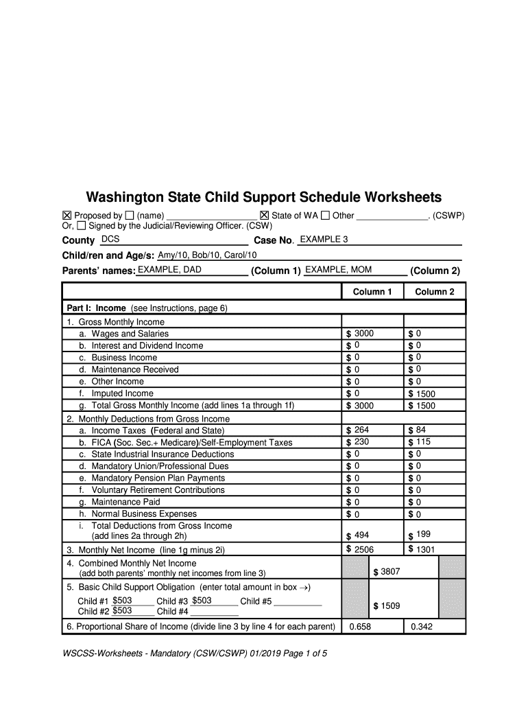 Washington State Child Support Forms - Fill Online, Printable, Fillable ...