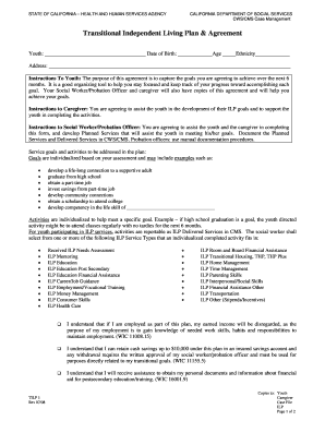 Fillable Online Youth ILP CWW/PO ILP Request for Education or Career ...