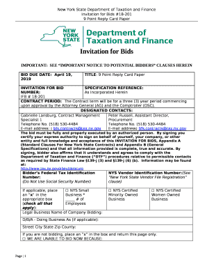 Commodity IFB Template - tax.ny.gov Doc Template | pdfFiller